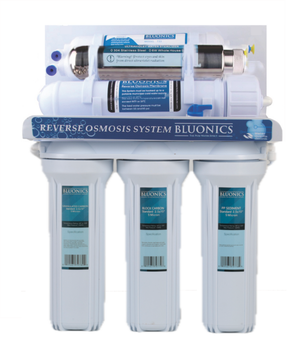 Bluonics 7 Stage Reverse Osmosis Ultraviolet Water Filter System with